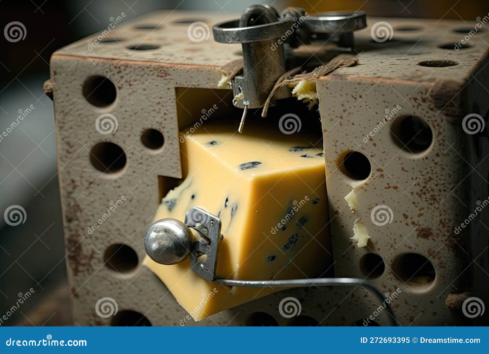 Close-up of Cheese, with Trap Mechanism Clearly Visible Stock ...