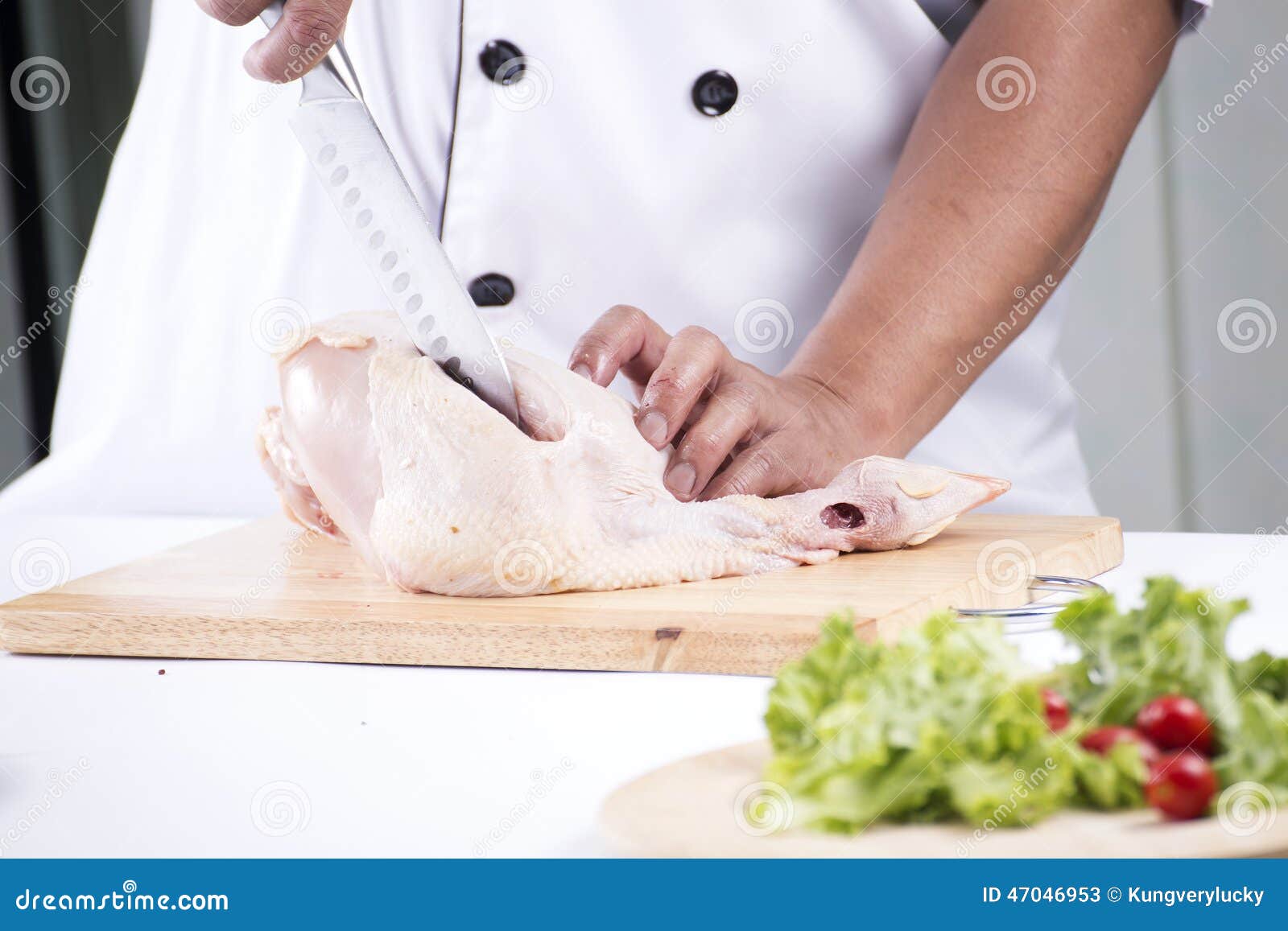 Close Up Chef Prepared Cutting Chicken Breast Stock Image - Image of ...