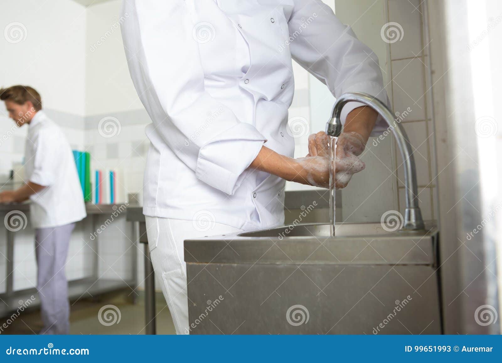 Close-up Chef Washing Hands Stock Image - Image of kitchen, cooking ...