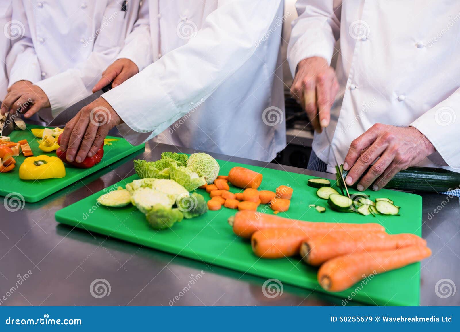 Close-up of Chefs Chopping Vegetables Stock Image - Image of pepper ...