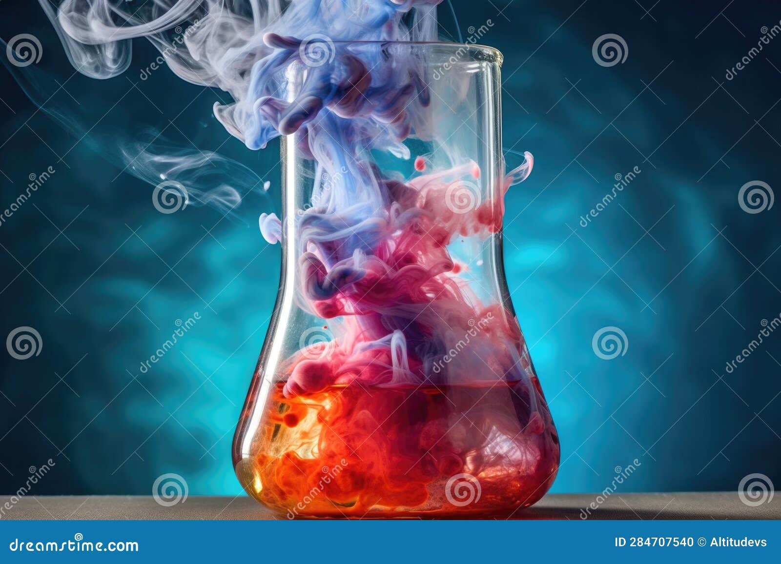 Close-up of Chemical Reaction in a Beaker Stock Photo - Image of ...