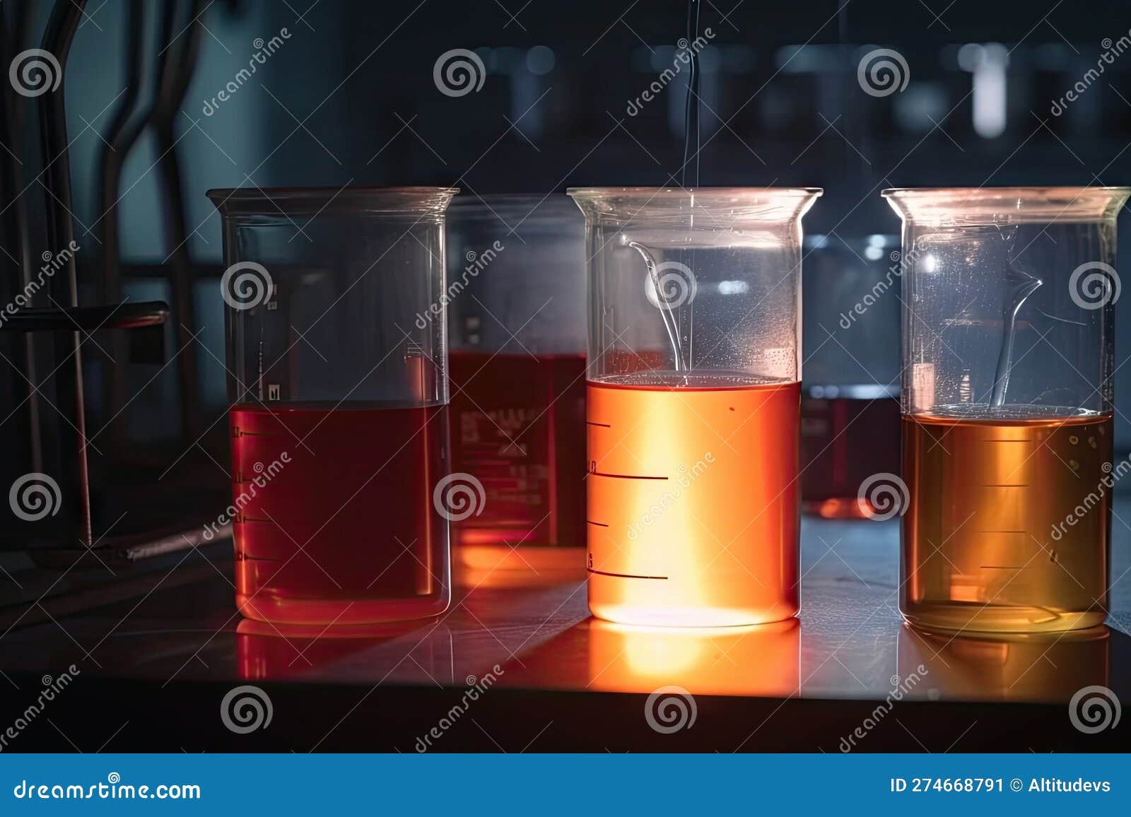 Close-up of Chemical Reaction in Laboratory Setting Stock Illustration ...