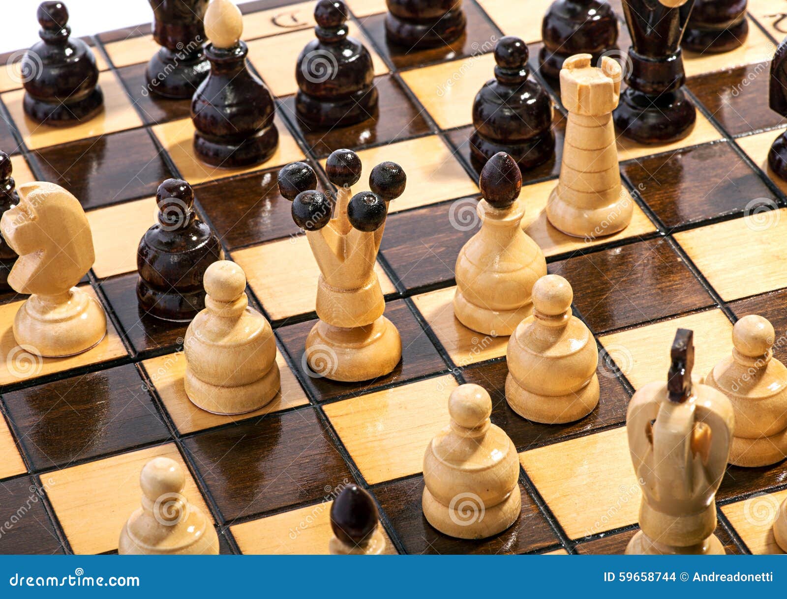 Close Up of Chess Pieces on a Board during a Game Stock Photo - Image ...