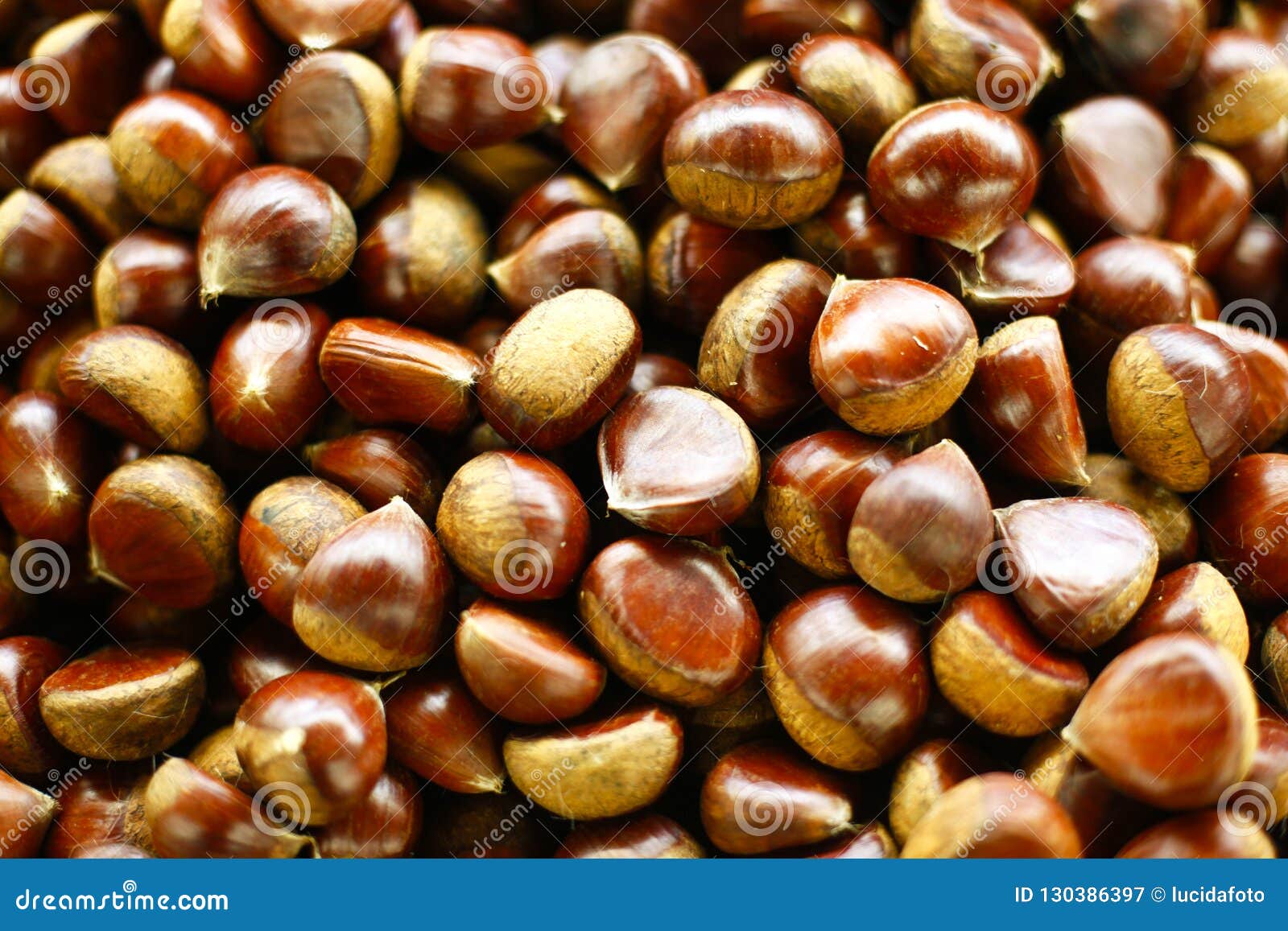 Close up of chestnuts stock image. Image of snack, tree - 130386397