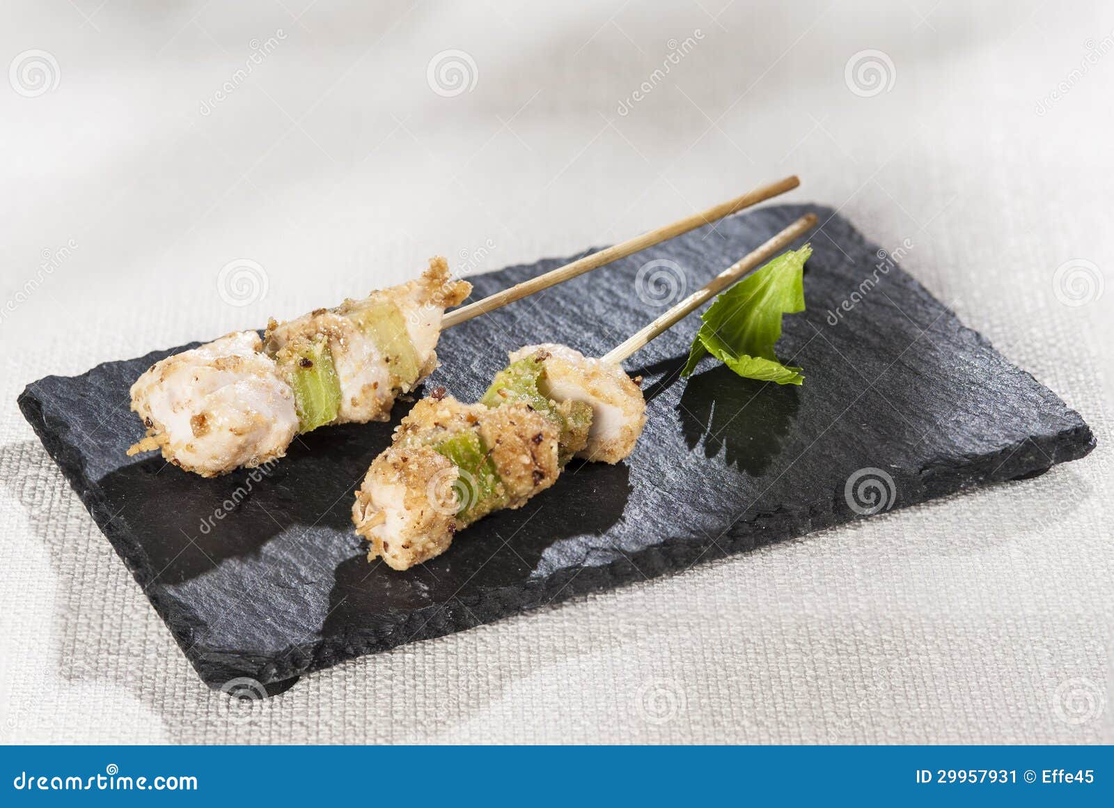 Chicken Sticks stock image. Image of plate, kebabs, nuts - 29957931