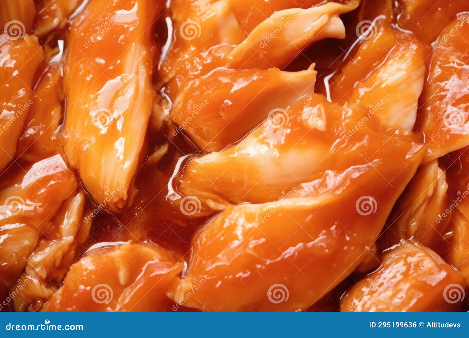 Close Up of Chicken Texture with Sauce Glossing Over Stock Photo ...