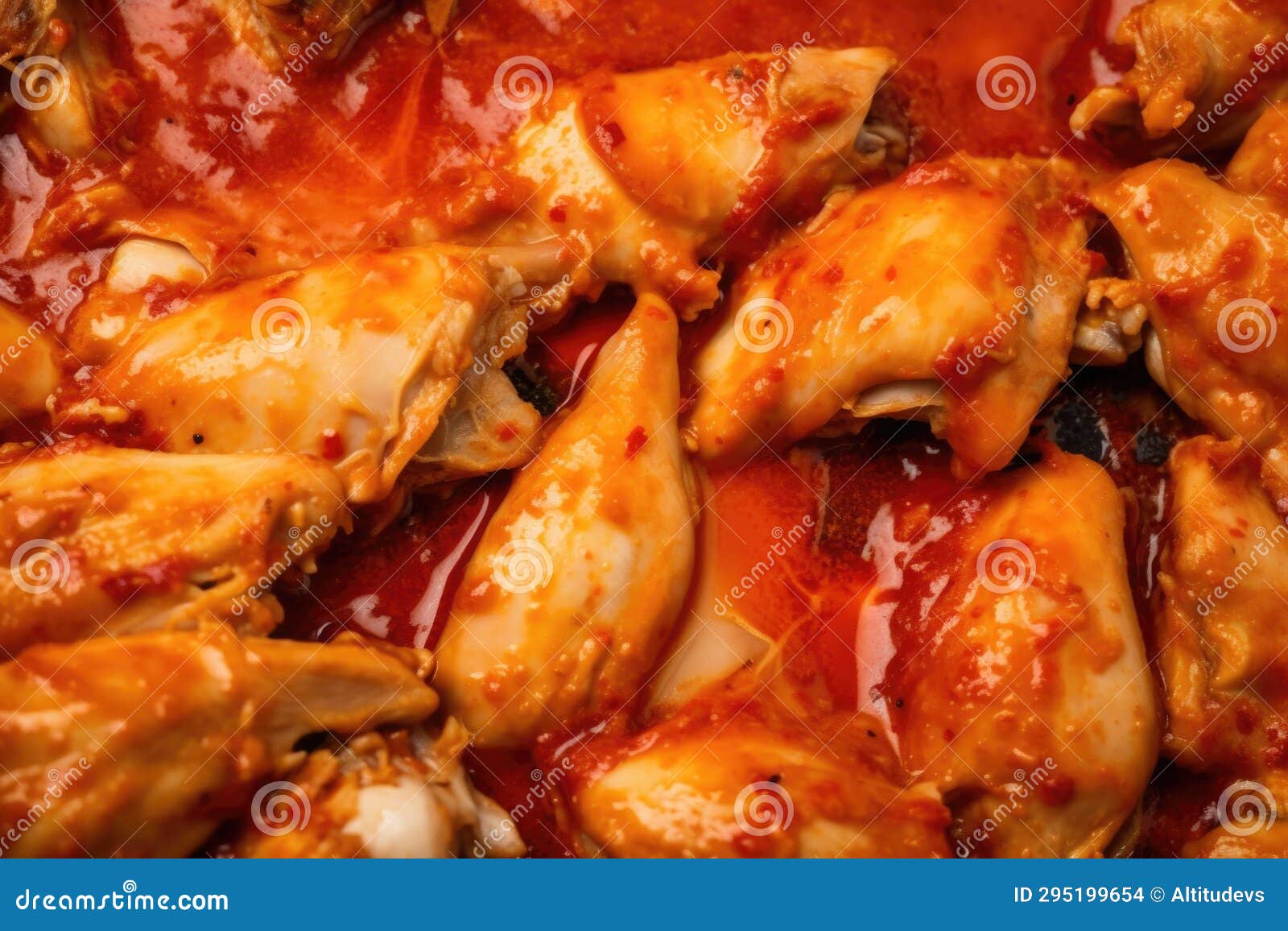 Close Up of Chicken Texture with Sauce Glossing Over Stock Photo ...