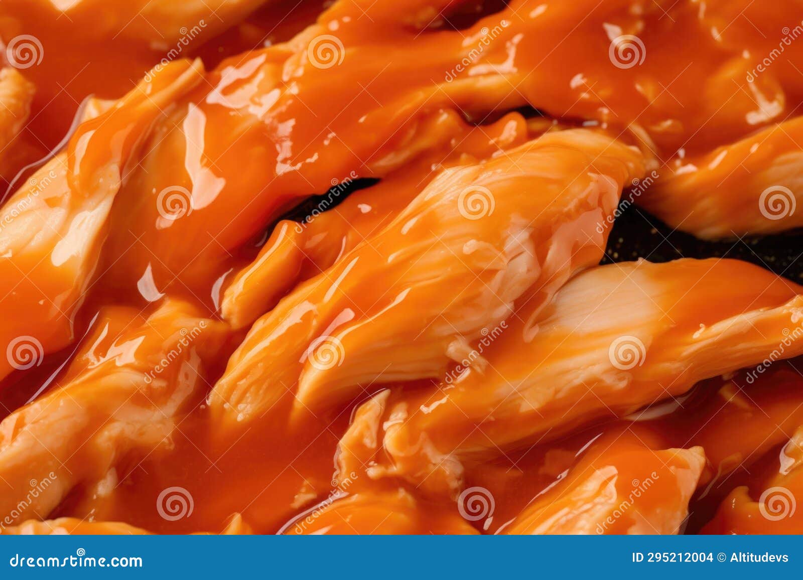 Close Up of Chicken Texture with Sauce Glossing Over Stock Photo ...