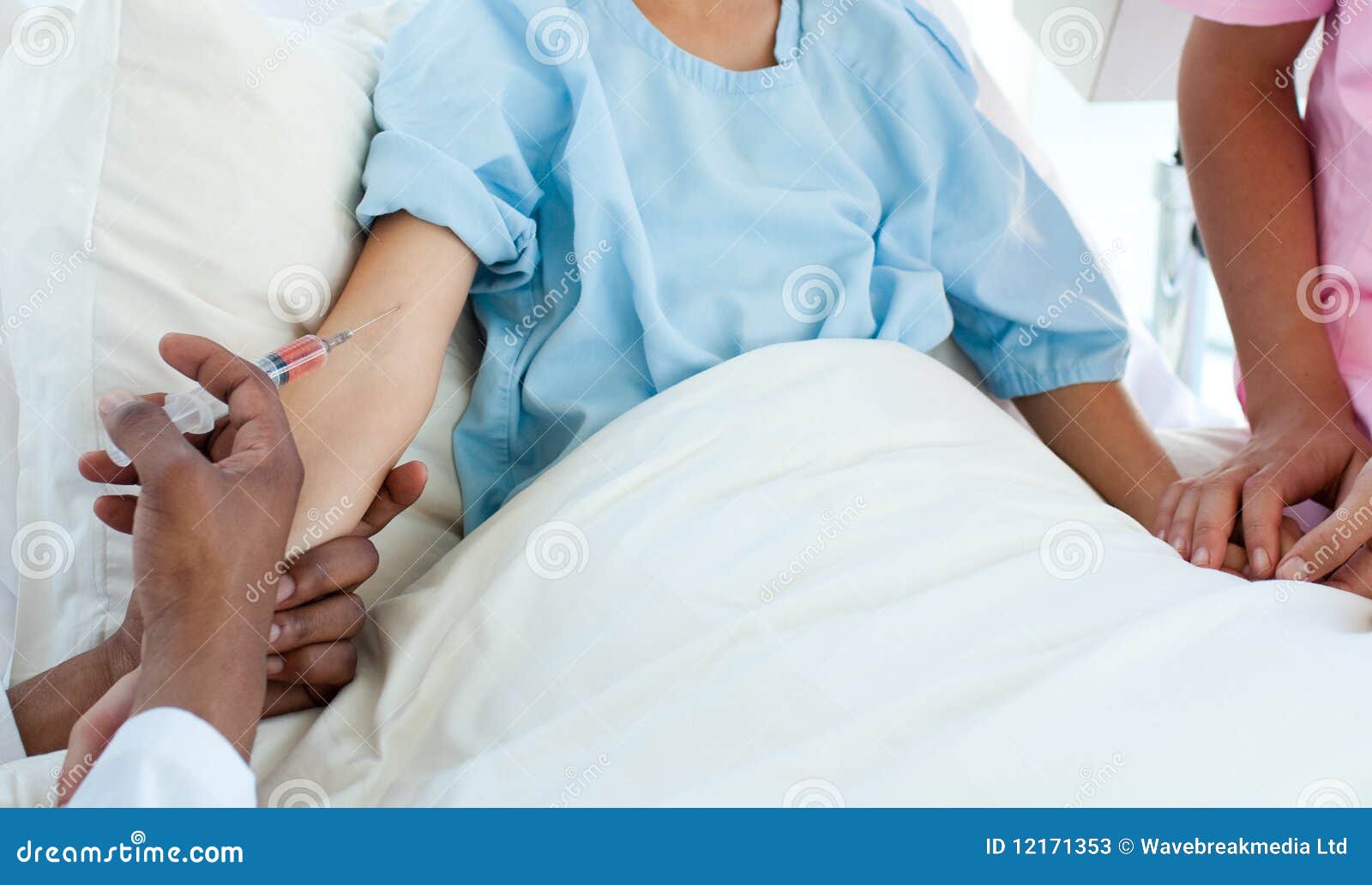 Close-up of a Child Patient Receiving an Injection Stock Image - Image ...