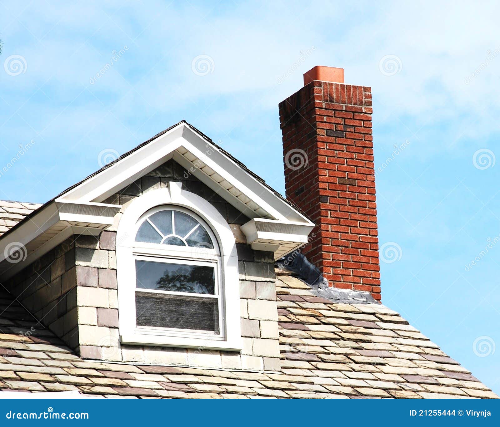 Close Up Chimney on the Roof Stock Photo - Image of cone, window: 21255444