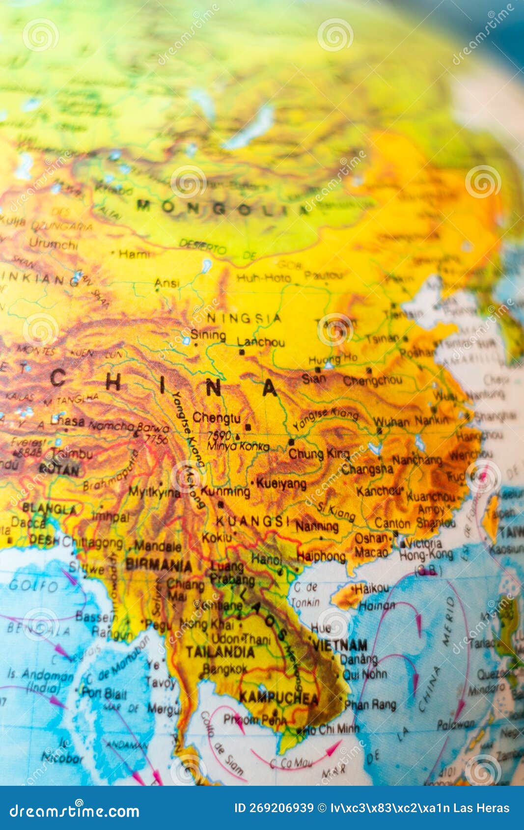 Close Up of China on the World Map. Stock Image - Image of republic ...