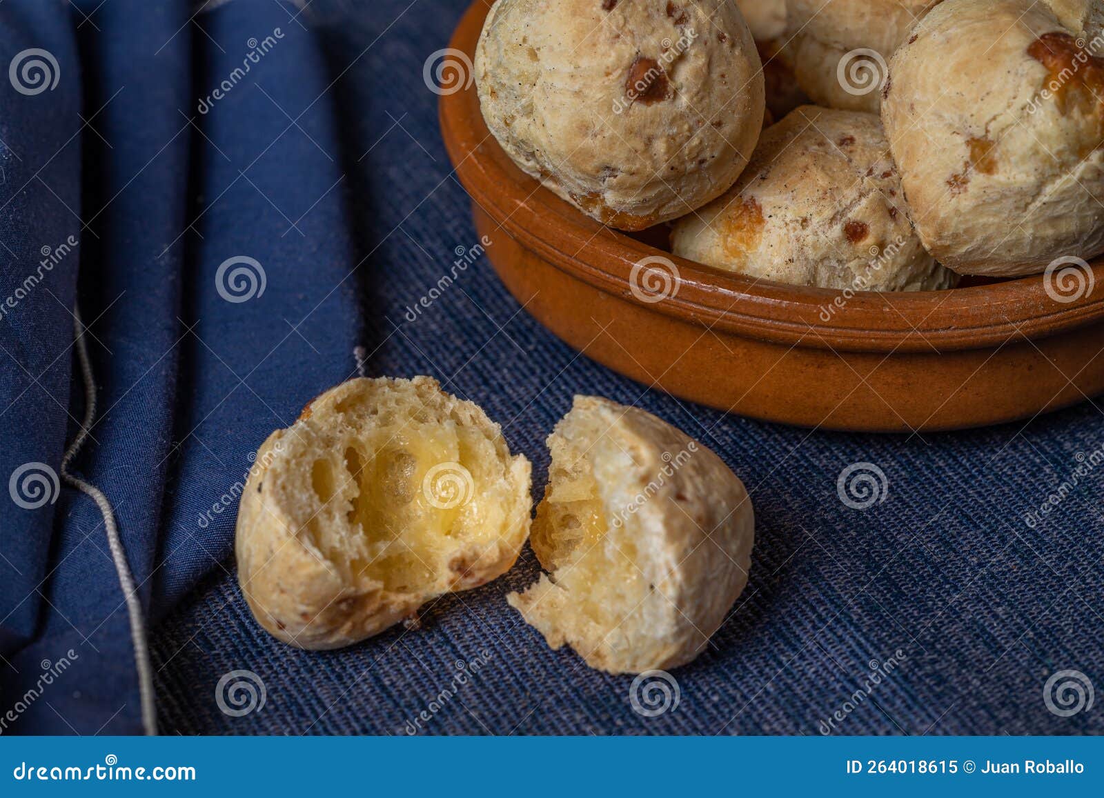Close Up of Chipa, Typical Paraguayan Cheese Bread, Open To the Middle ...