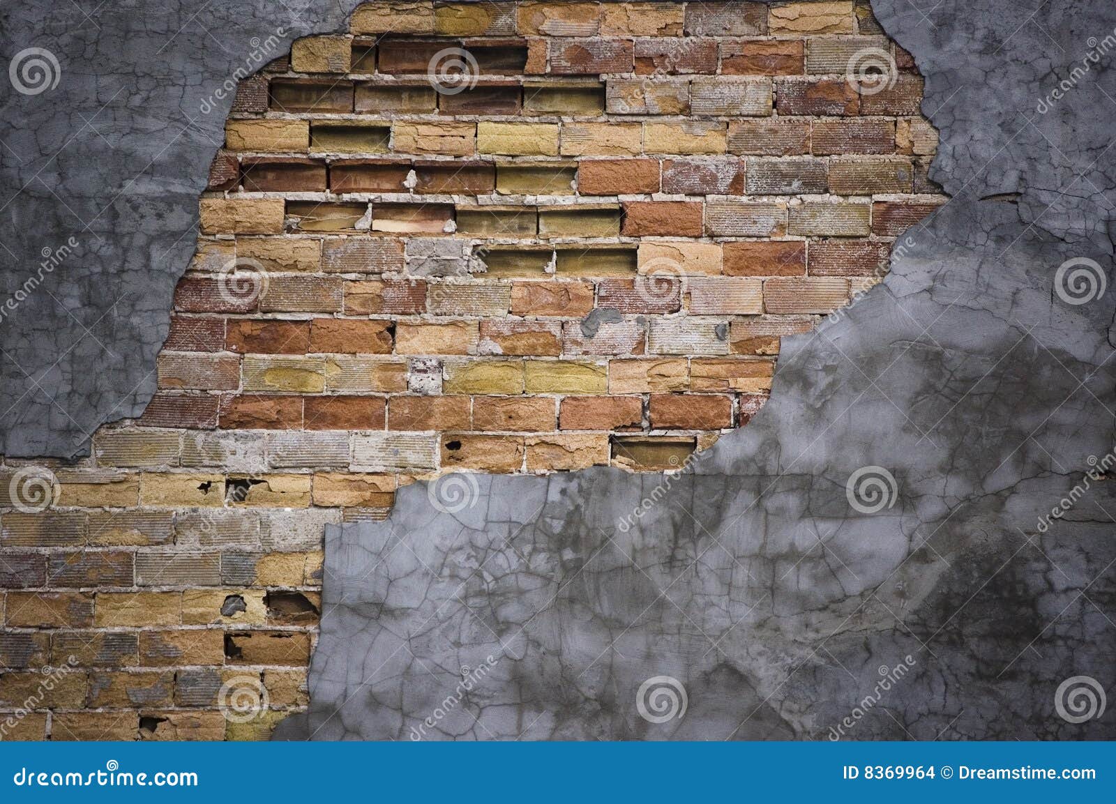Close Up of Chipped Brick Wall Stock Photo - Image of ripped, material ...