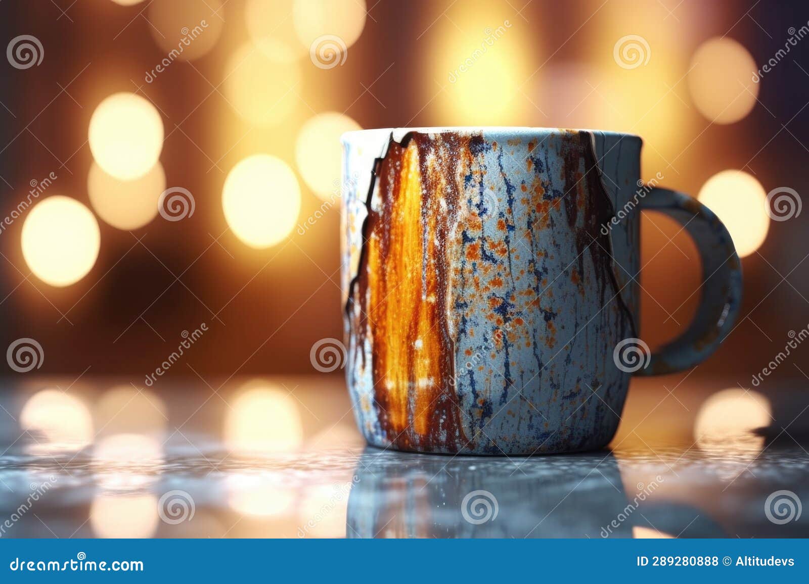 Close-up of a Chipped Mug Edge with a Blurred Background Stock Photo ...