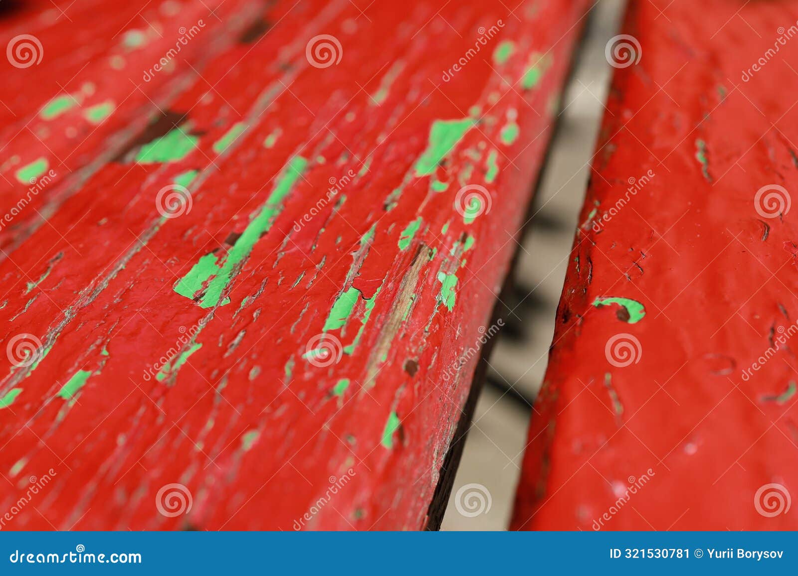 A Close-up of Chipped Red Paint on a Bench Surface. Texture. Stock ...