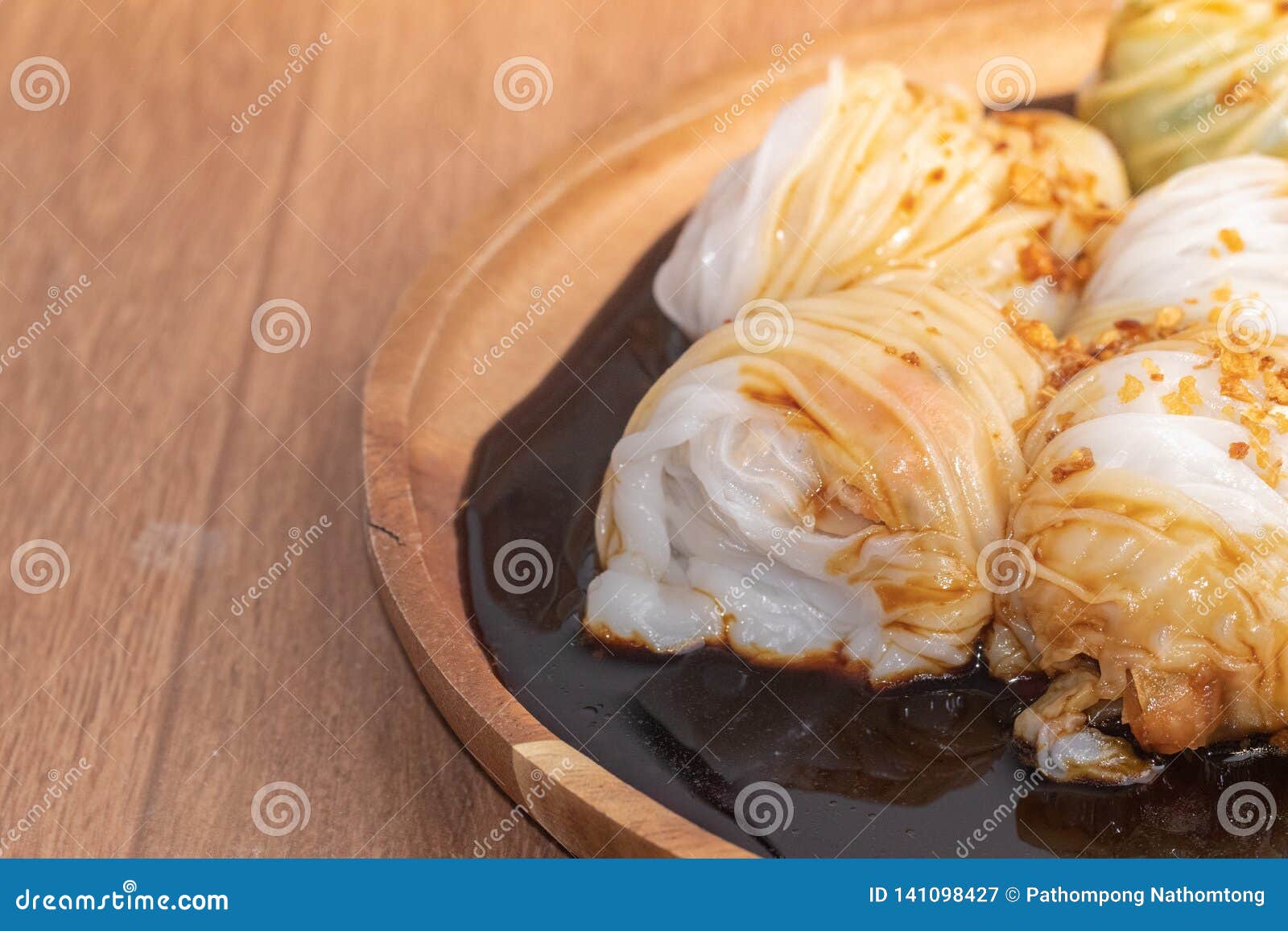 Chives Dumpling or Gui Chai in Thai with Sauce Stock Image - Image of ...