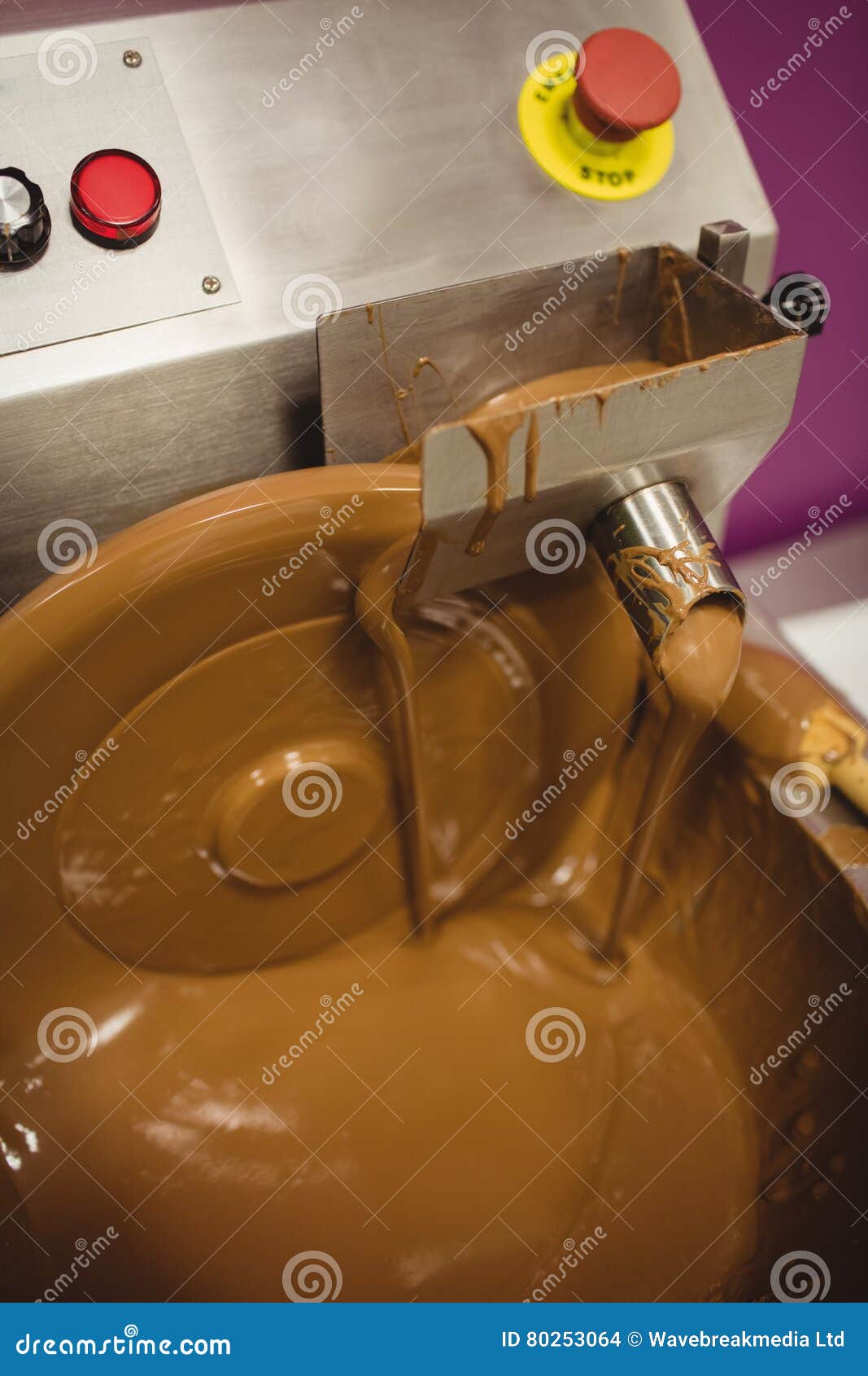 Close-up of Chocolate Blending Machine Stock Photo - Image of making ...