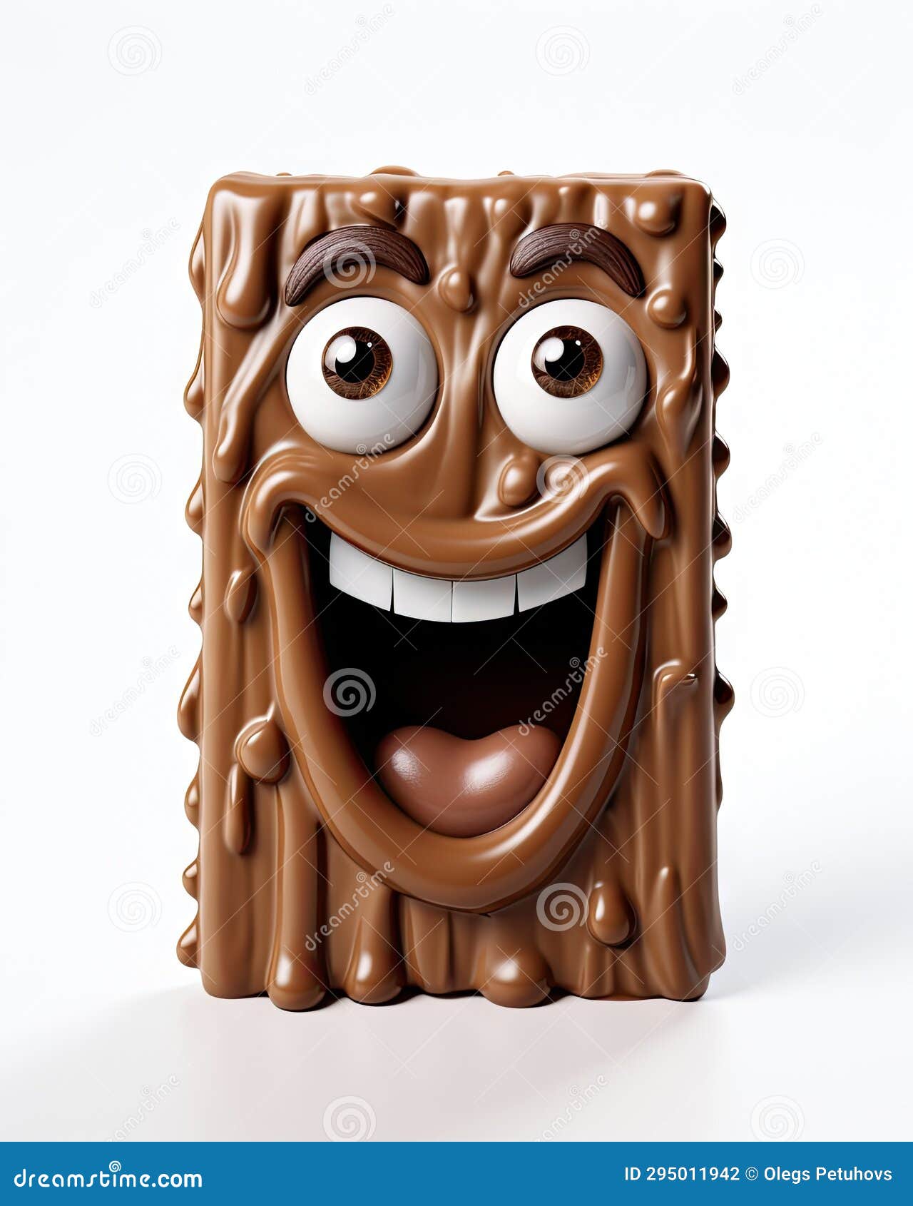 A Close Up of a Chocolate Candy Bar with a Face. Generative Ai Stock ...