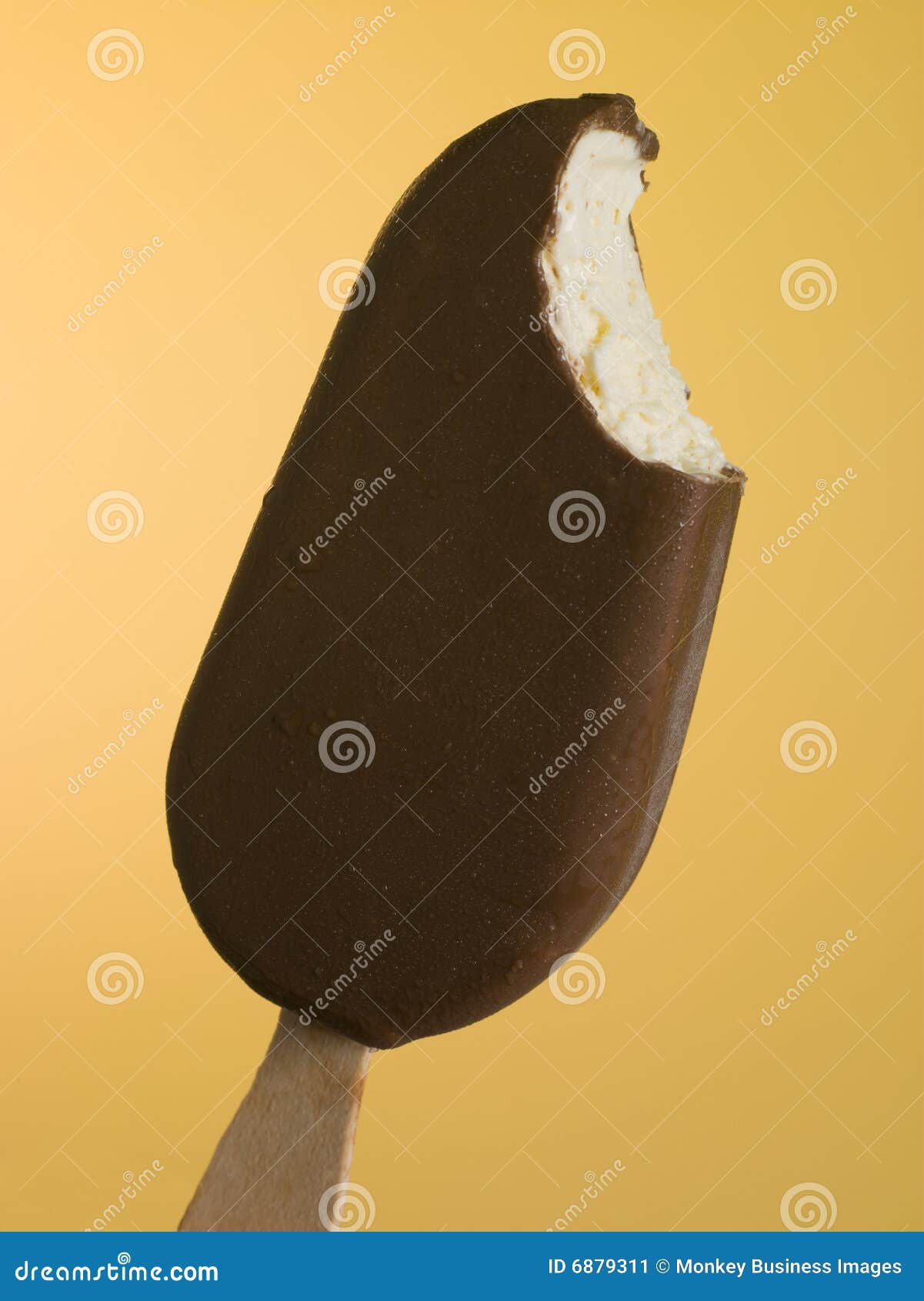 Close Up of a Chocolate Coated Ice Block Stock Image - Image of dessert ...