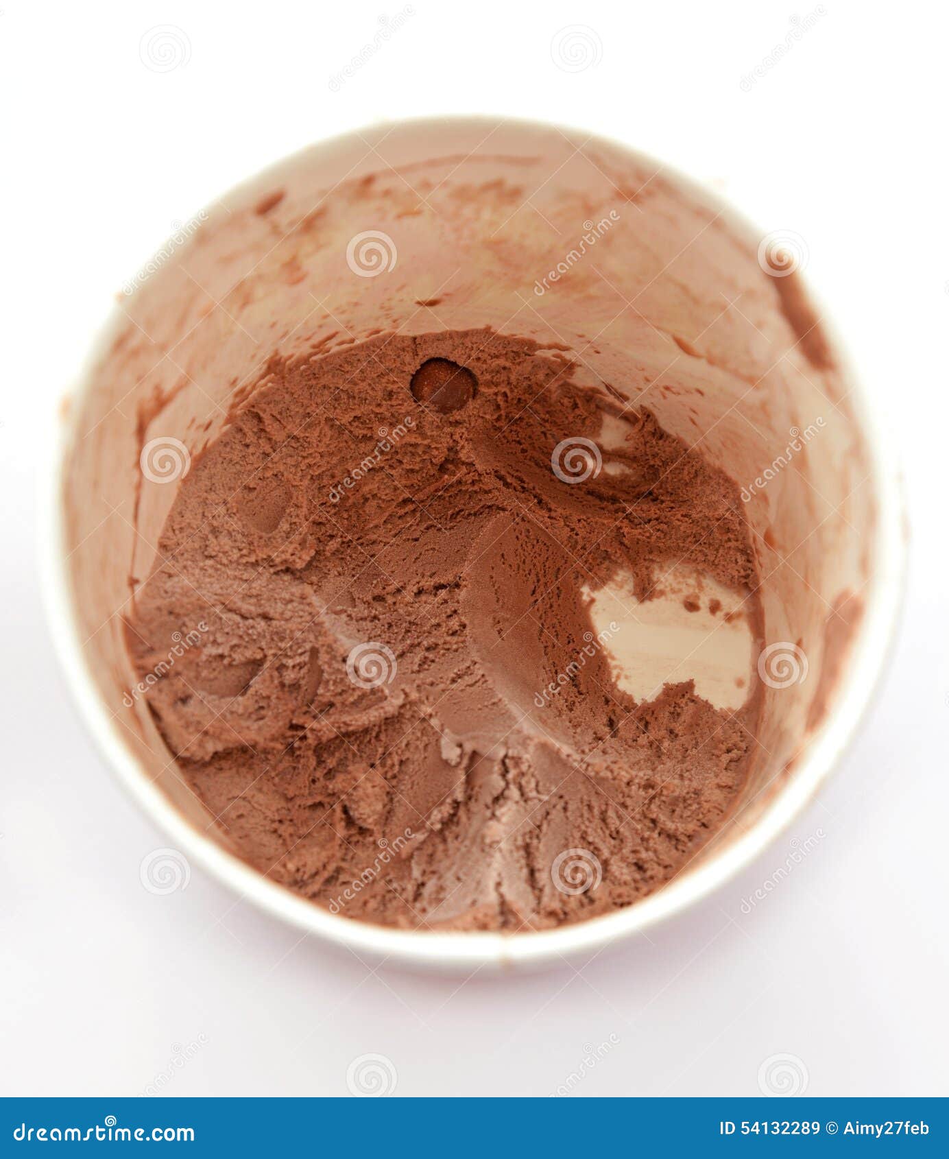 Close Up of Chocolate Ice Cream in a Round Box Stock Image - Image of ...