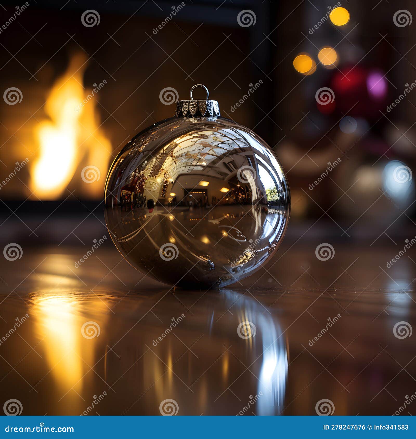 A Close-up of a Christmas Ornament with a Reflection of a Generative AI ...