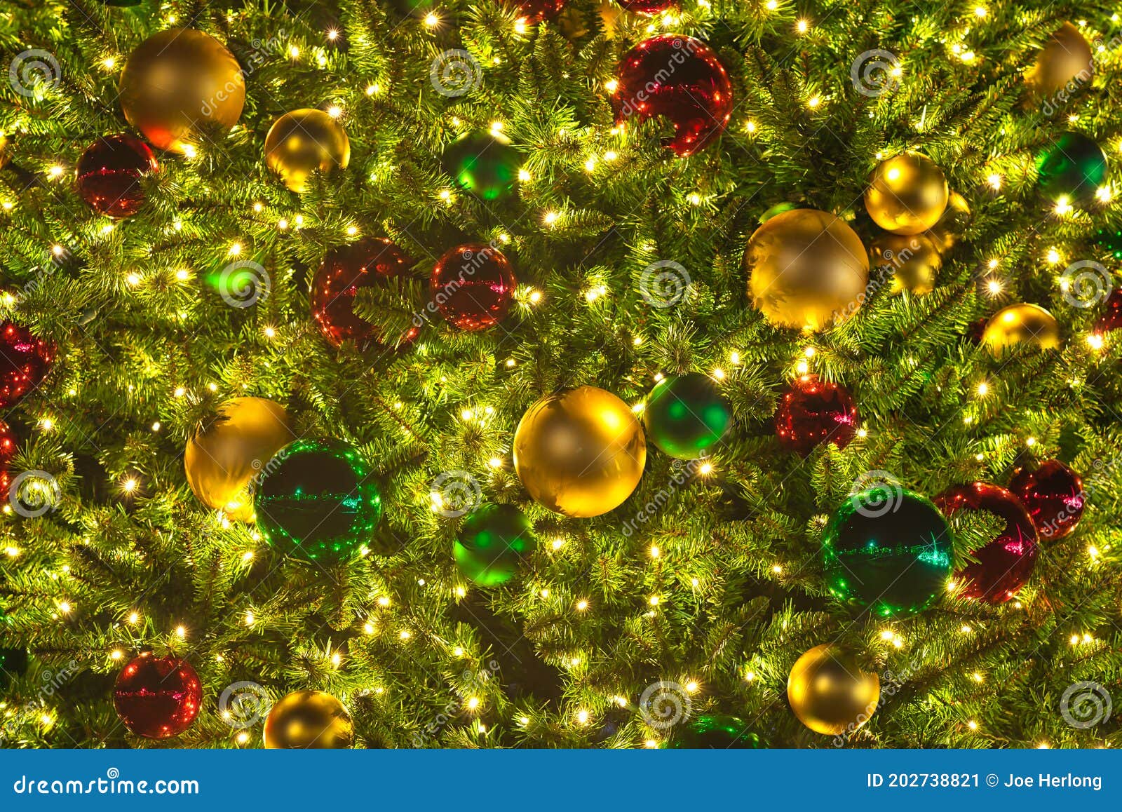 A Close Up of a Christmas Tree. Stock Image - Image of macro, night ...