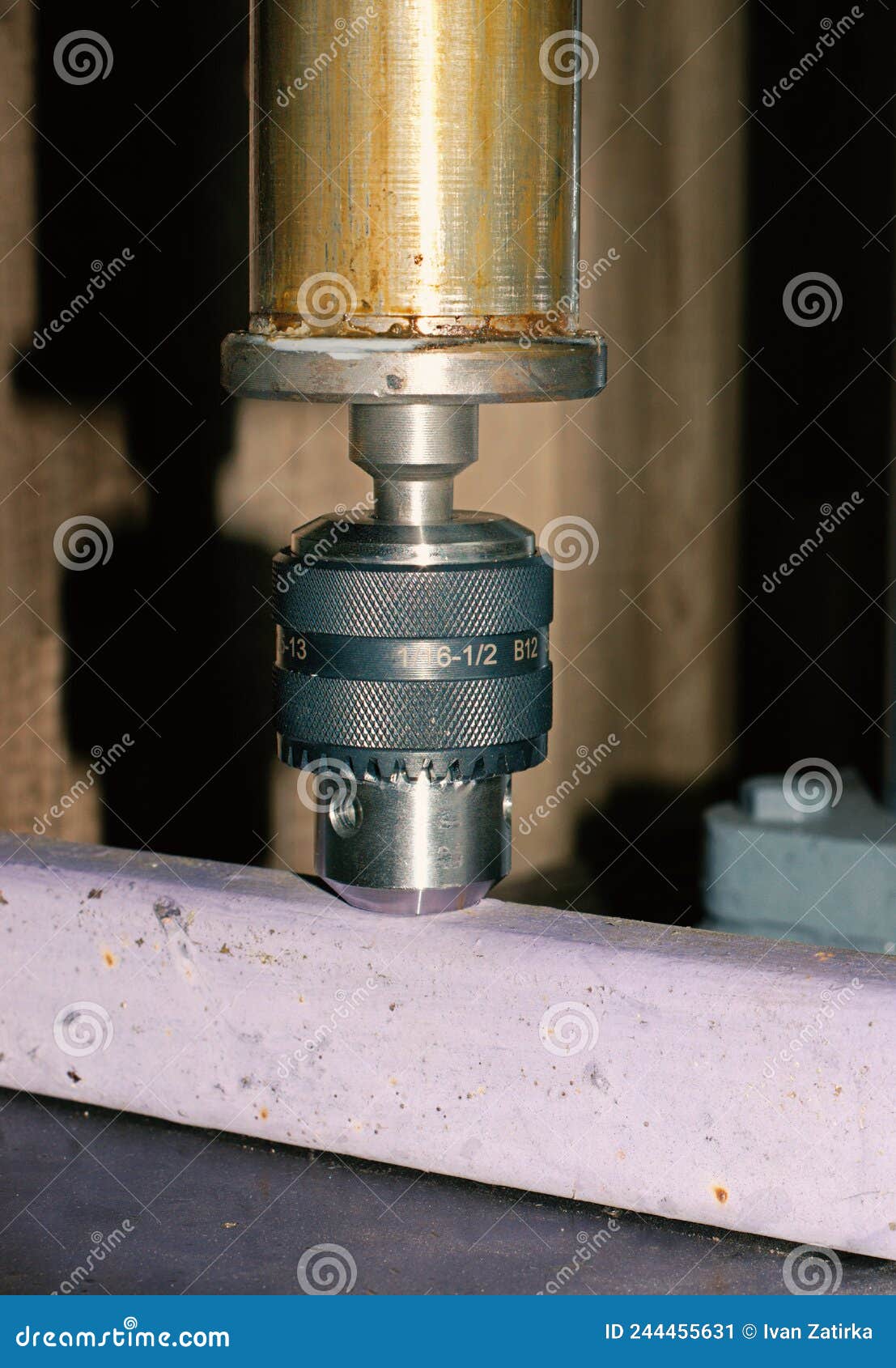 Close Up of a Chuck of a Drilling Machine. Stock Image - Image of ...