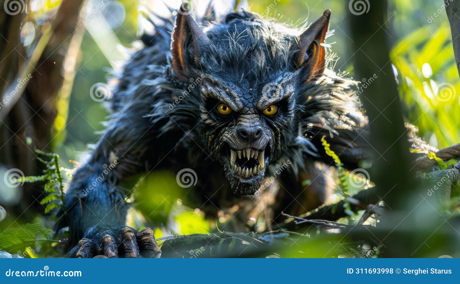 A Close Up of a Chupacabra or a Werewolf with Its Mouth Open and Teeth ...