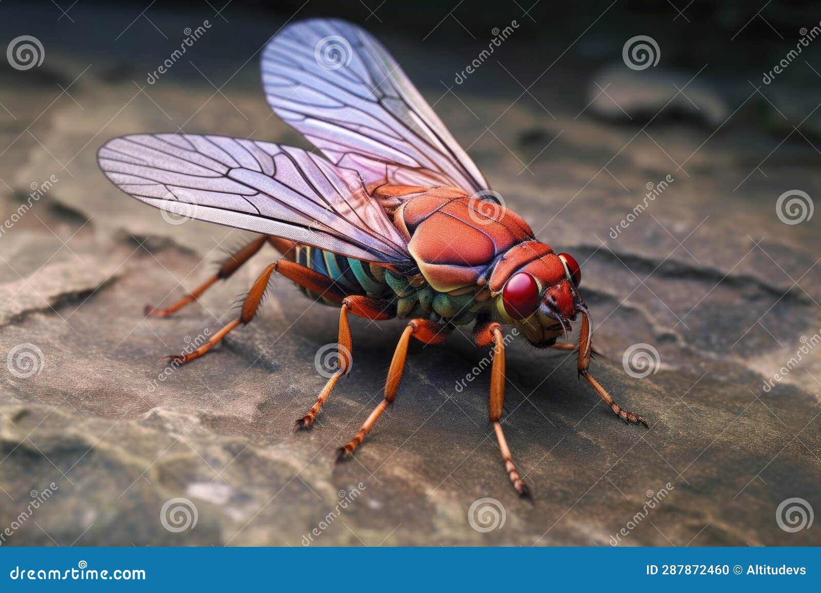 Close-up of Cicadas Colorful Wings Stock Illustration - Illustration of ...