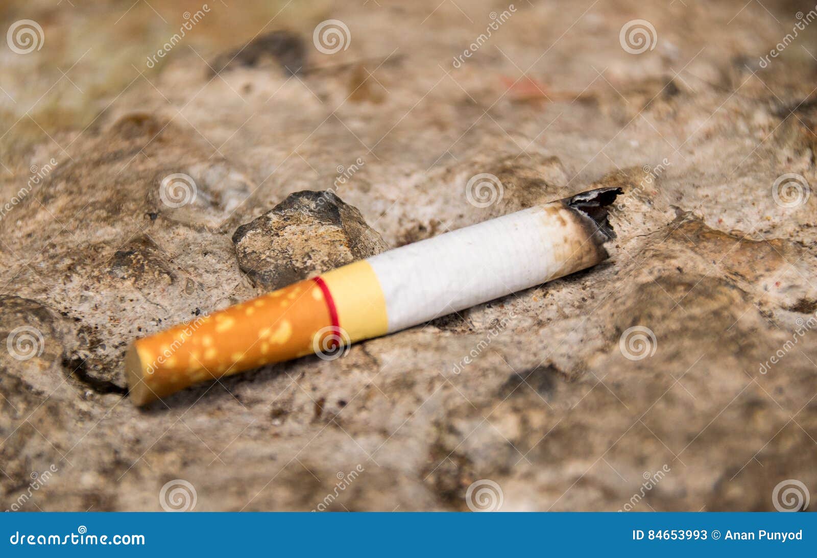 Close Up Cigarette Stub in Public Dumping Ground Stock Image - Image of ...