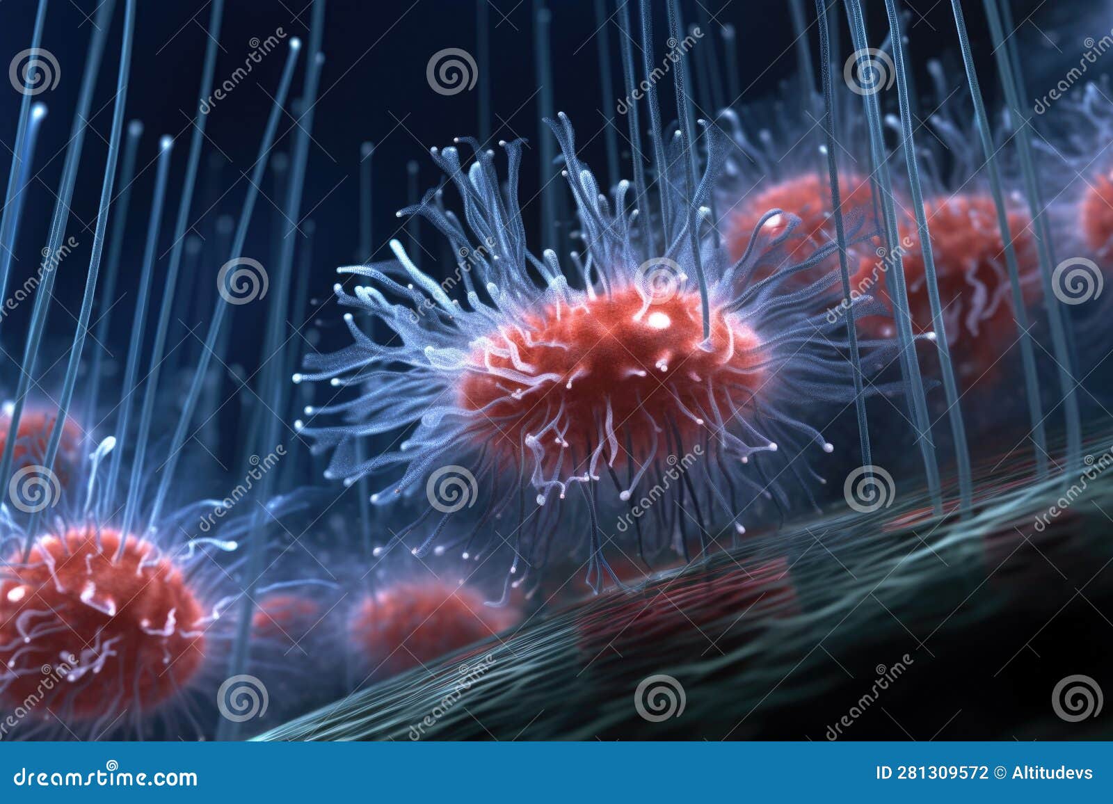 Close-up of Ciliates Cilia Waving in Water Stock Illustration ...