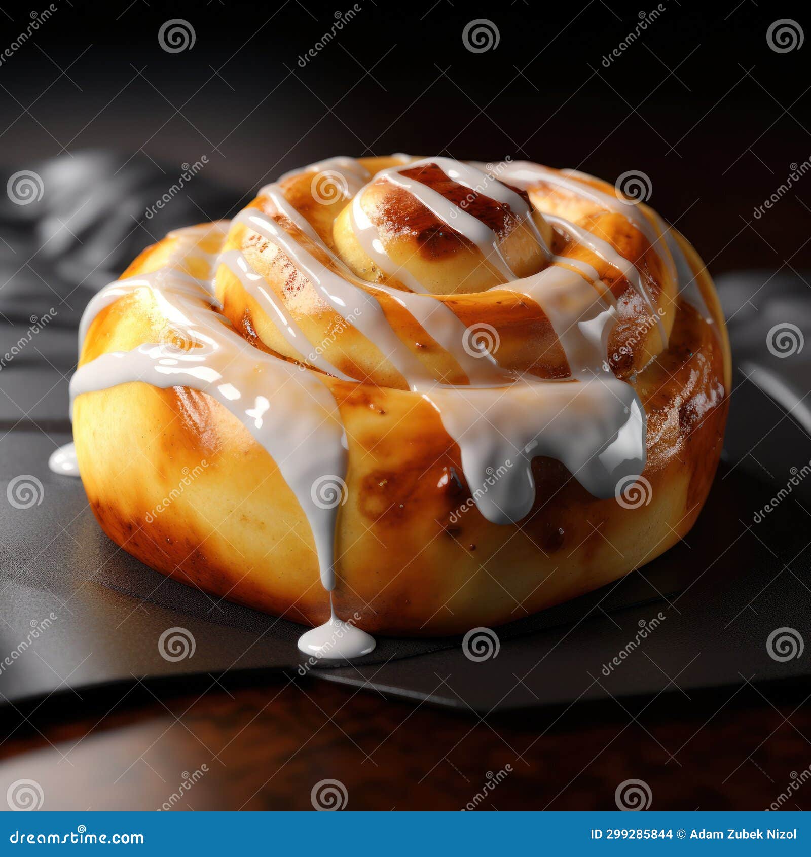 A Close Up of a Cinnamon Roll Stock Illustration - Illustration of ...