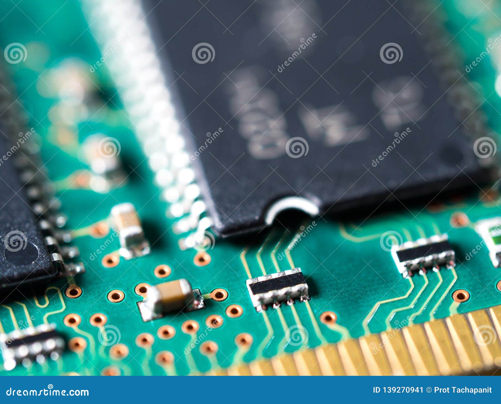 Close-up of Circuit Board with Integrated Circuits, Resistors and ...
