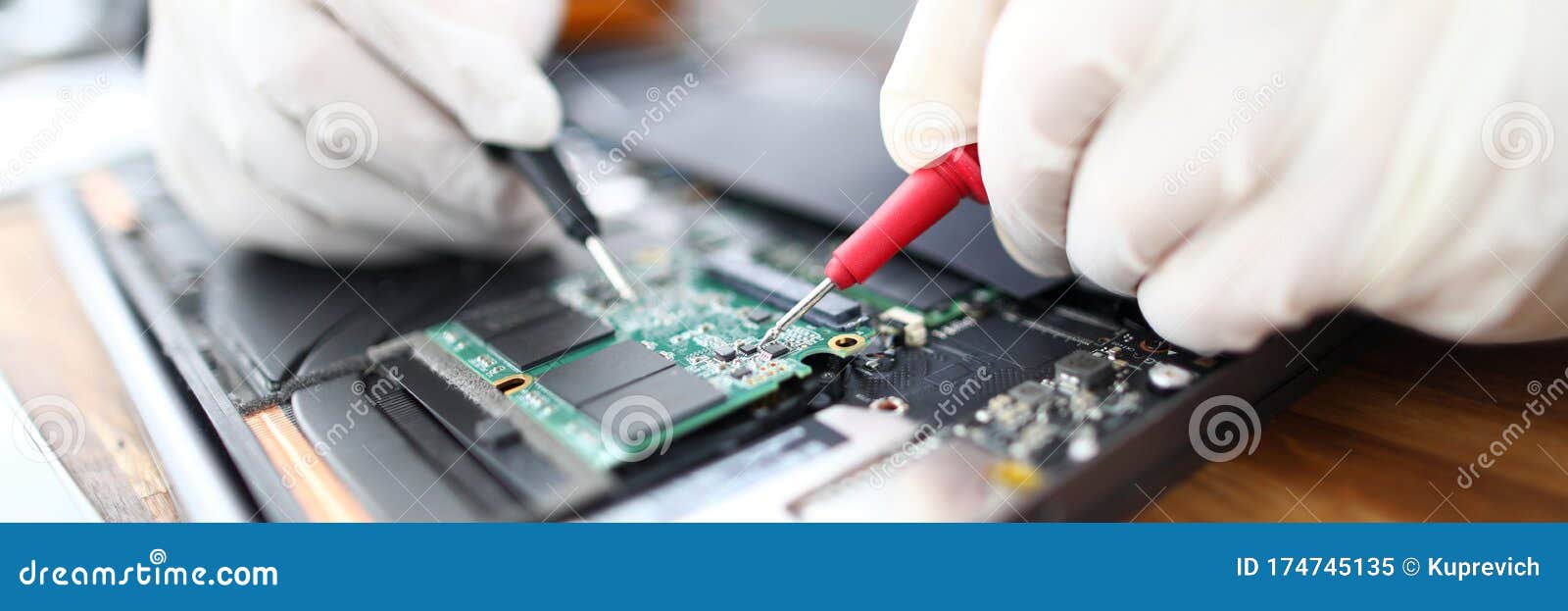 Technician Soldering Laptop Board Stock Image - Image of microchip ...