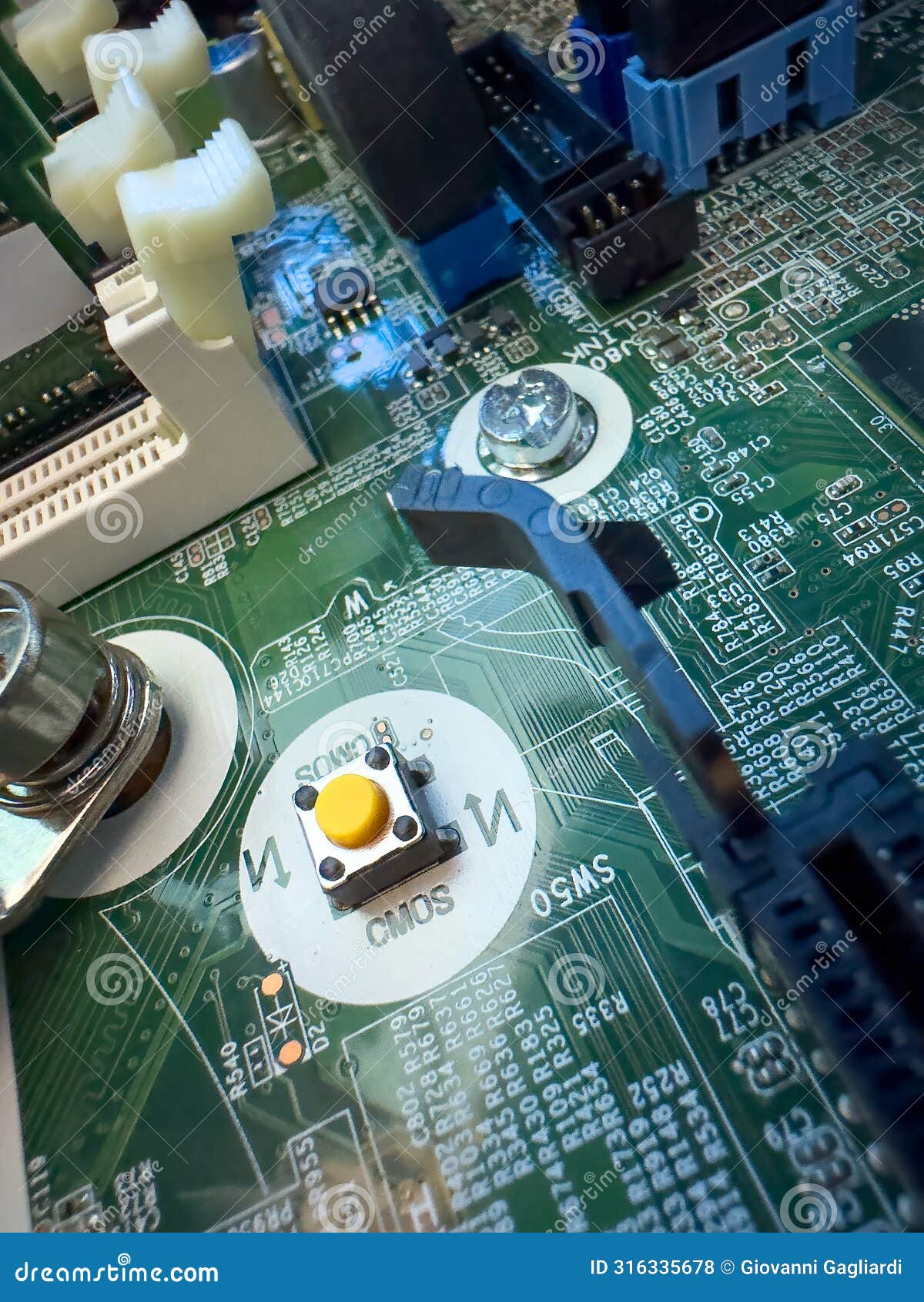 Close Up of Circuit Board with Microchips and Other Computer Parts ...