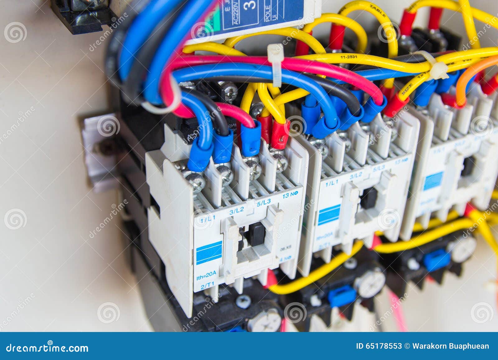 Close Up Circuit Breakers and Wire Stock Image - Image of breaker ...
