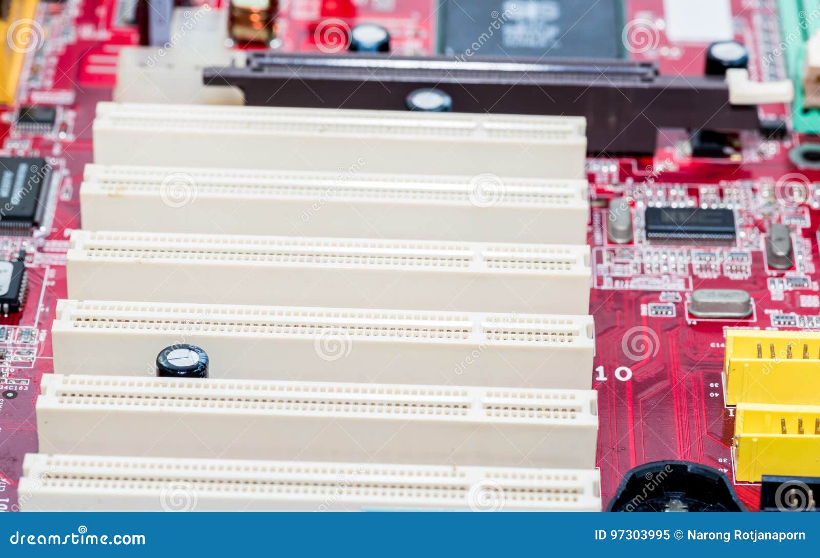 Close Up of Circuits Electronic on Mainboard Technology Computer ...