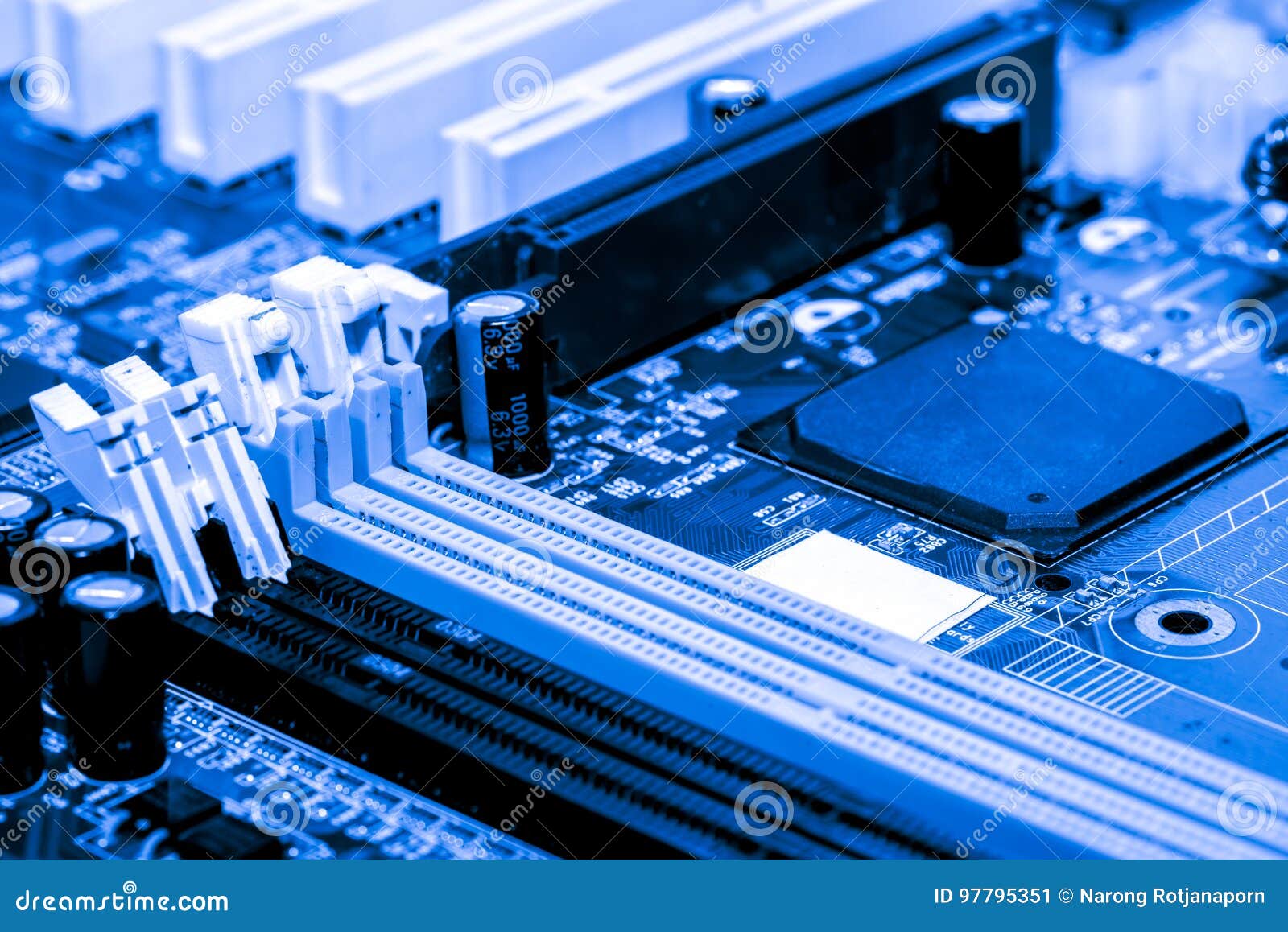 Close Up of Circuits Electronic on Mainboard Technology Computer ...