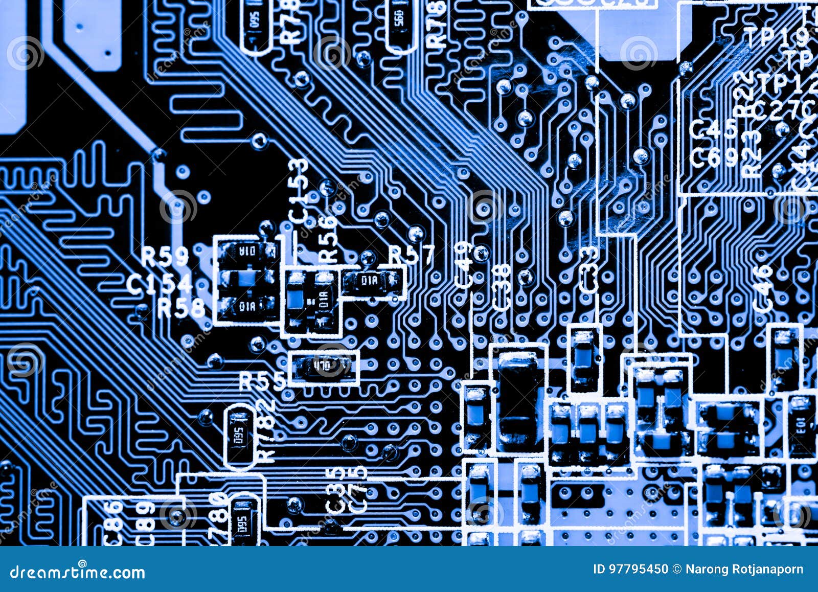 Close Up of Circuits Electronic on Mainboard Technology Computer ...