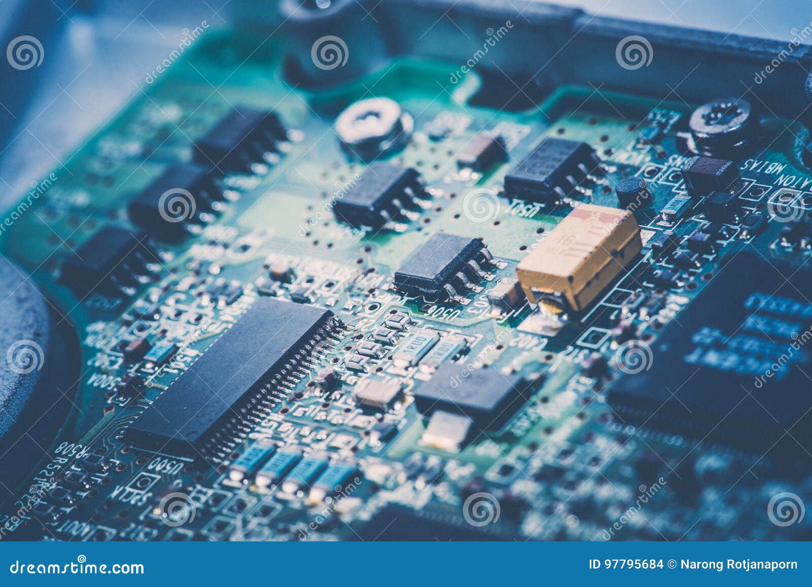 Close Up of Circuits Electronic on Mainboard Technology Computer ...