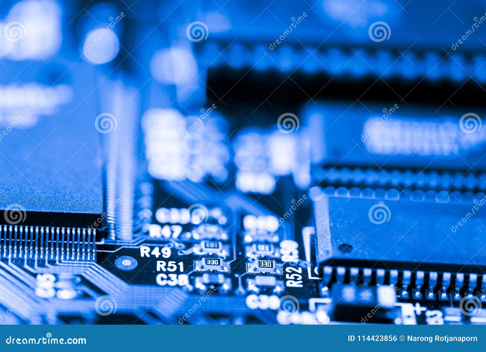 Close Up of Circuits Electronic on Mainboard Technology Computer ...