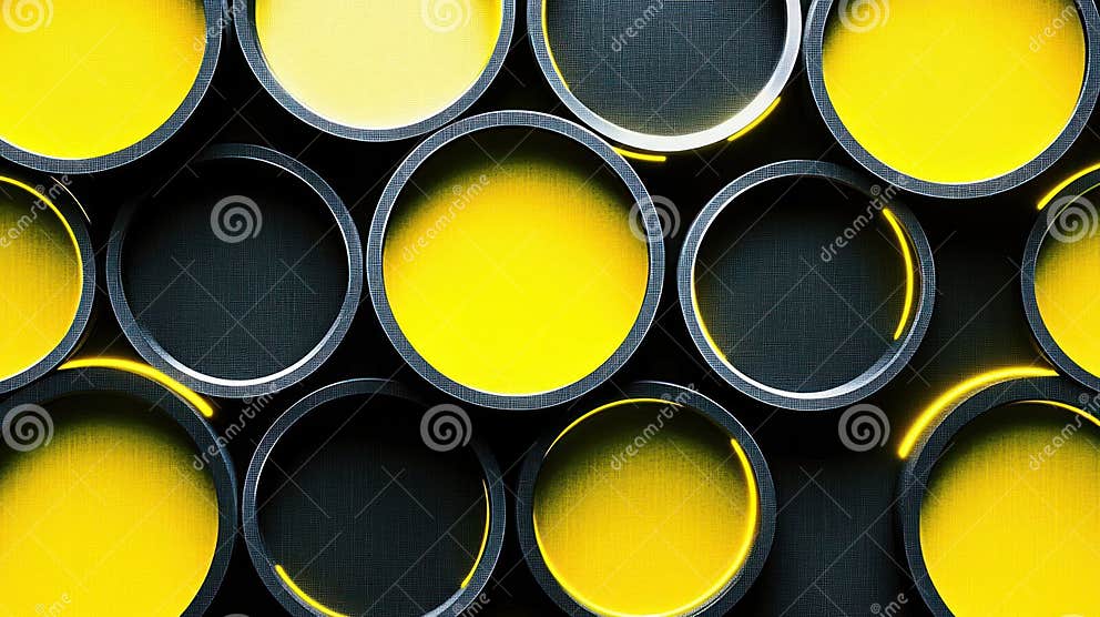 A Close-up of Circular Objects with Yellow Interiors Arranged in a ...
