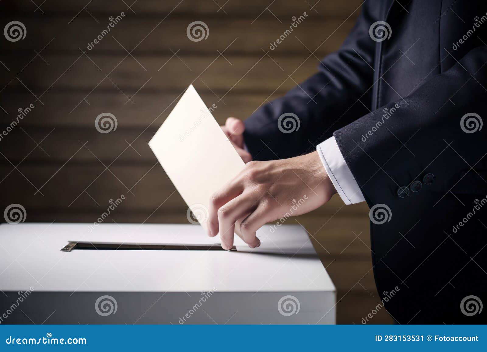 Close-Up of a Citizen Casting Their Ballot and Participating in the ...