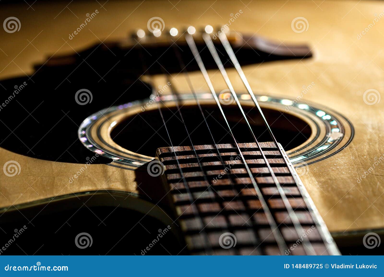 Close-up of Classical Guitar Strings. Stock Image - Image of bubbles ...