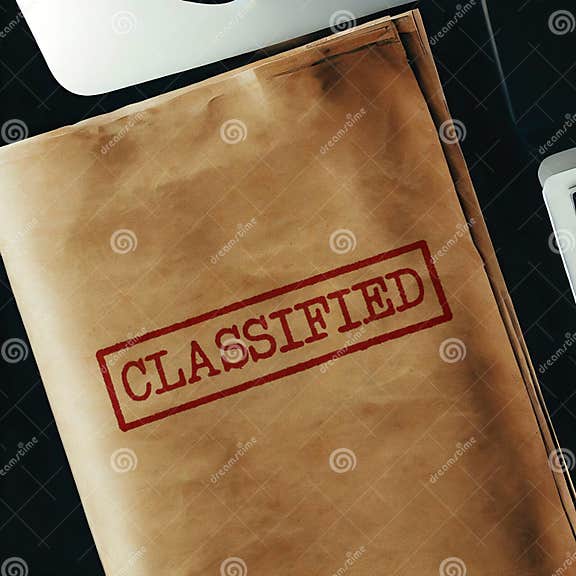 Close Up of Classified Document Papers Stock Illustration ...