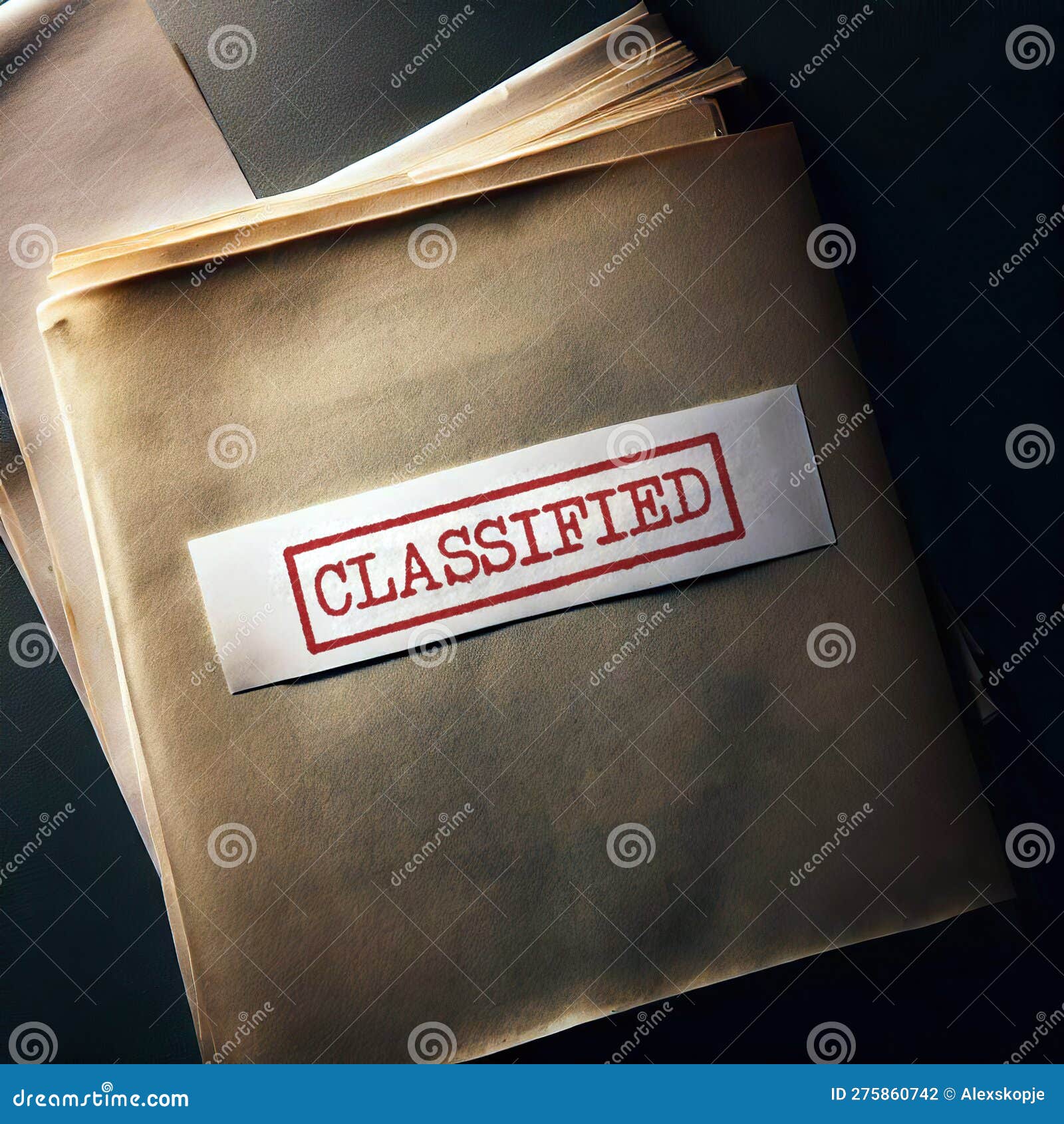 Close Up of Classified Document Papers Stock Illustration ...