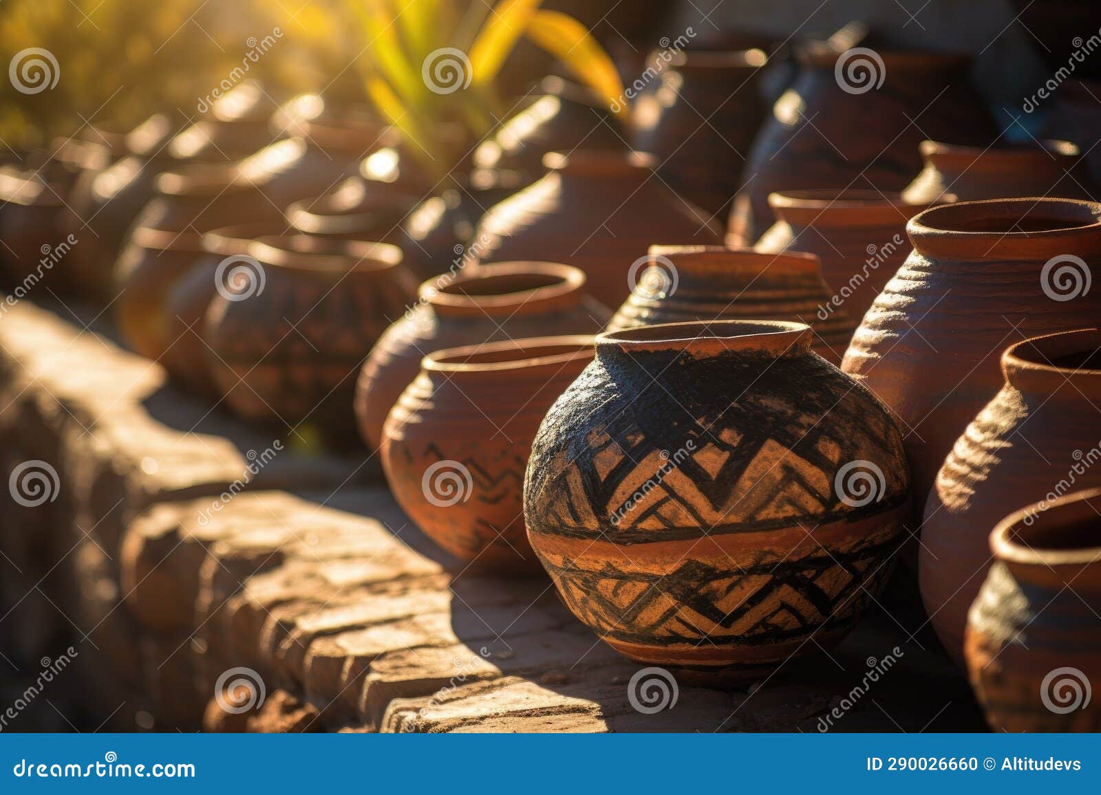 Close-up of a Clay Pots Texture, Drying in Sunlight Stock Photo - Image ...