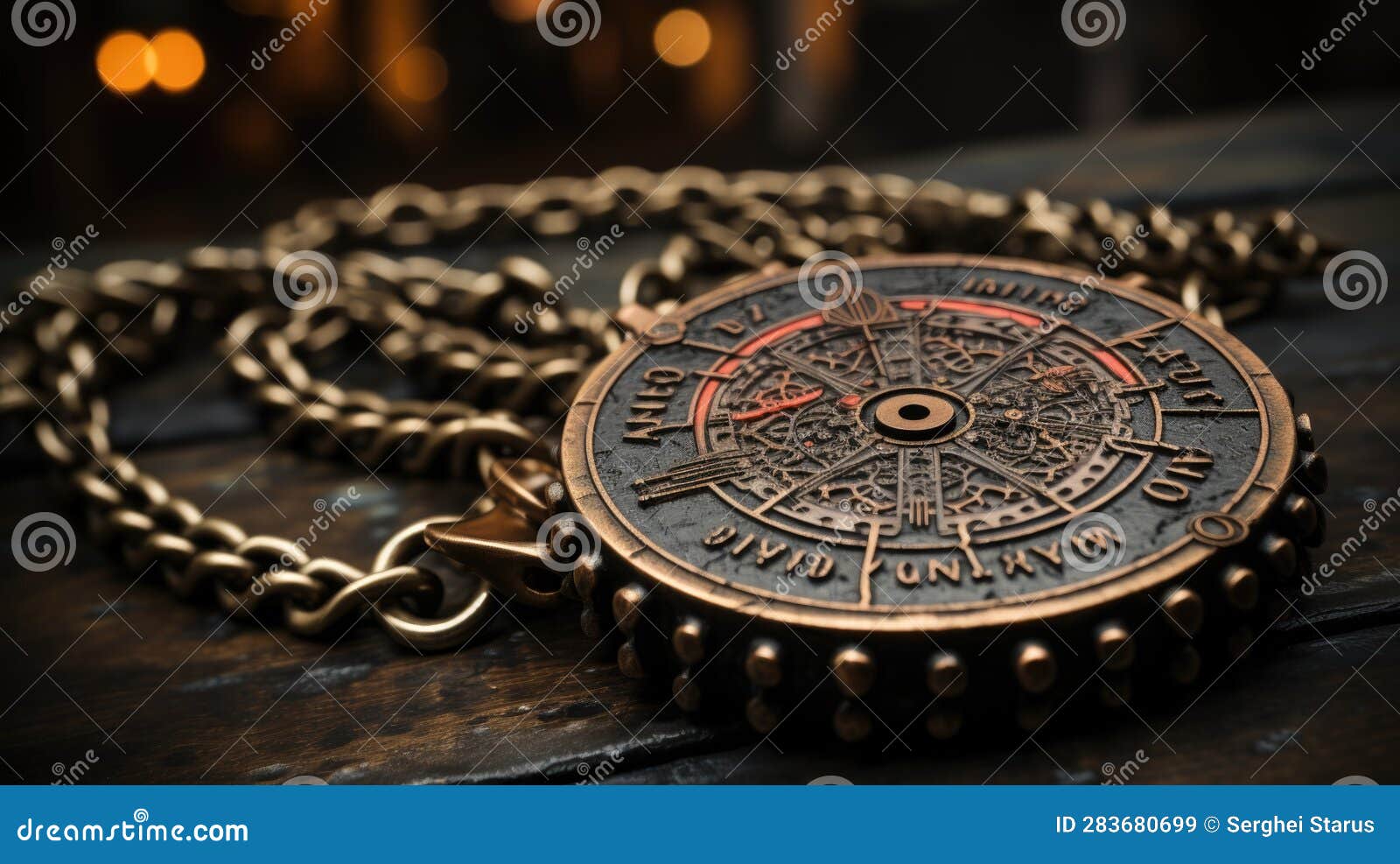 A Close Up of a Clock on a Chain. Generative AI Image. Stock Image ...