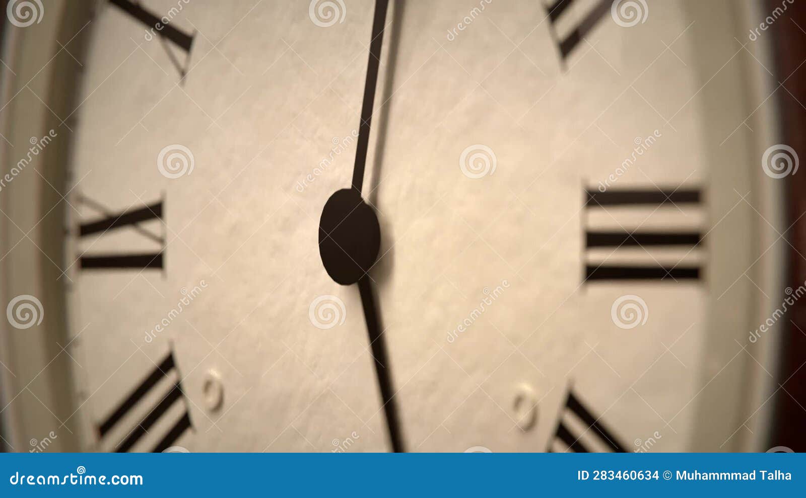 Close Up on a Clock the Decorative Hands are Moving Fast, Speeding Time ...