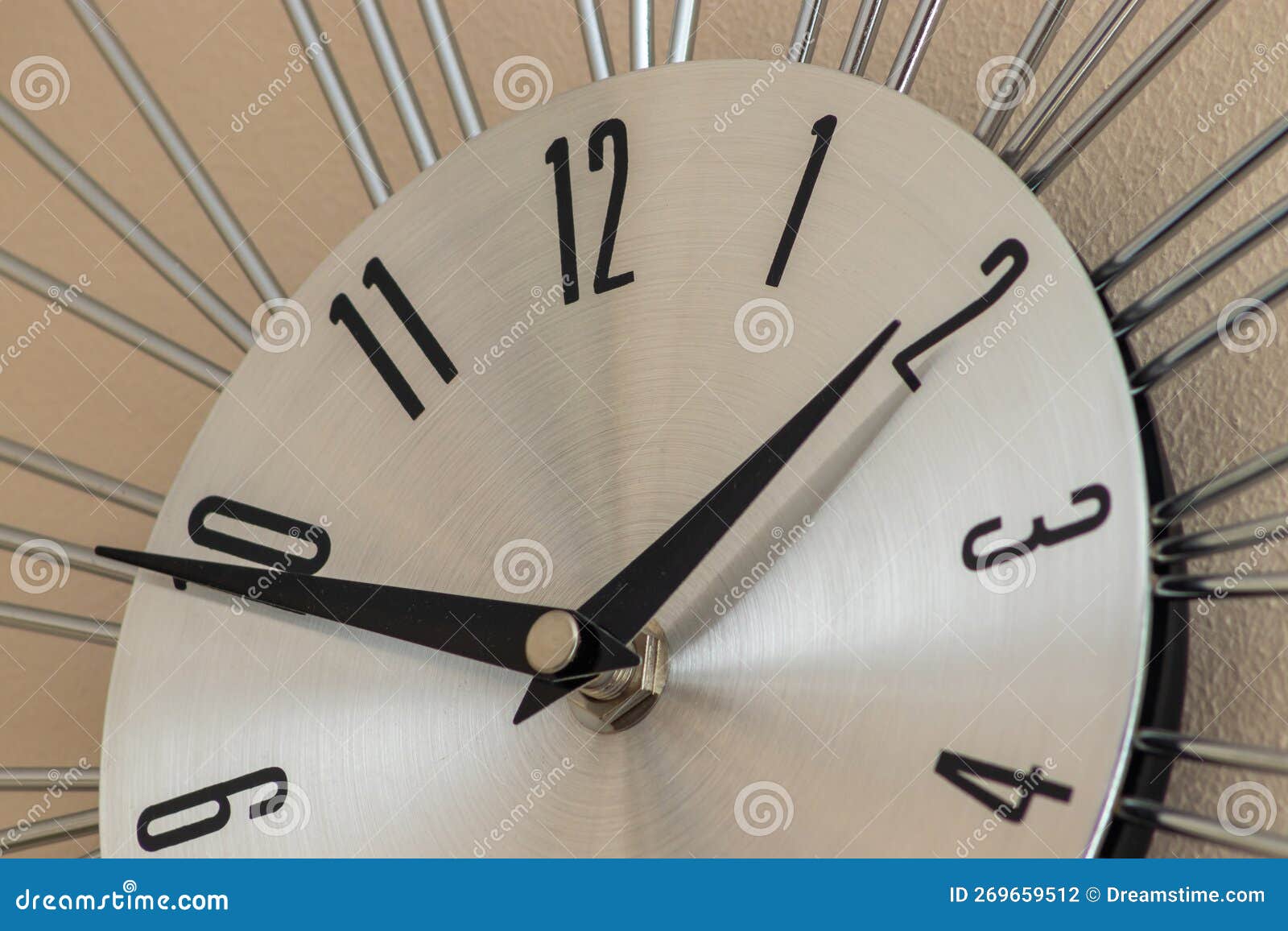 Close Up of Clock Face. Close-up Wide Angle View of the Clock. Passing ...